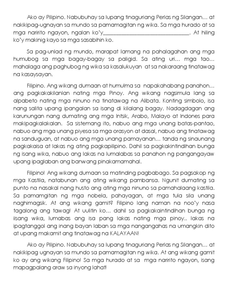 Grade 9 Talumpati | PDF