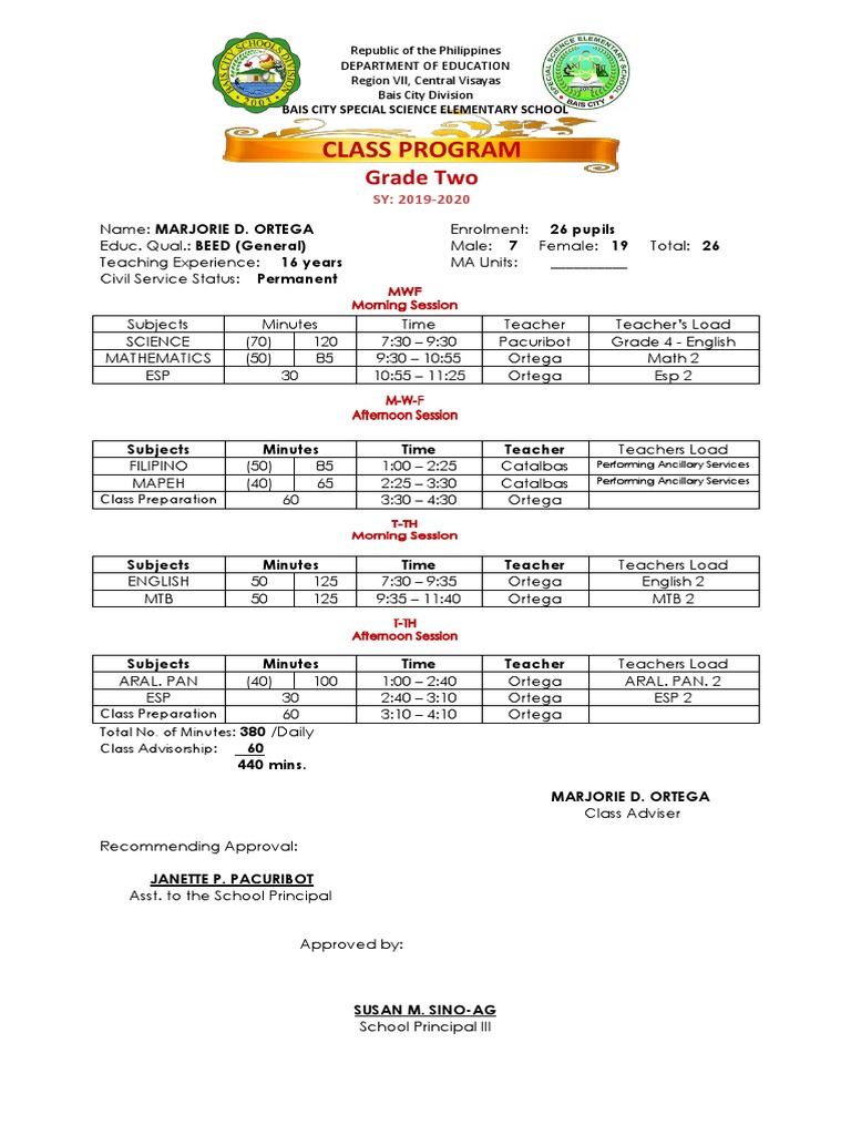 Class Program | PDF | Behavior Modification | Cognition