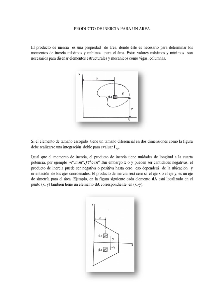 Producto de Inercia para Un Area Parte 1 | PDF