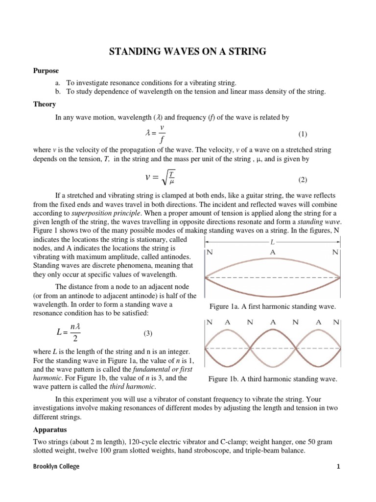 Standing Waves On A String Rev1 | PDF | Waves | Wavelength