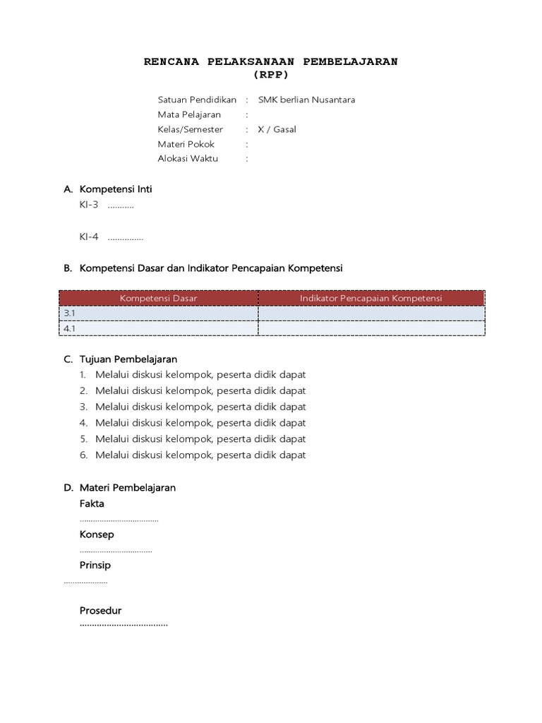 Contoh RPP Problem Based Learning | PDF | Karier & Perkembangan