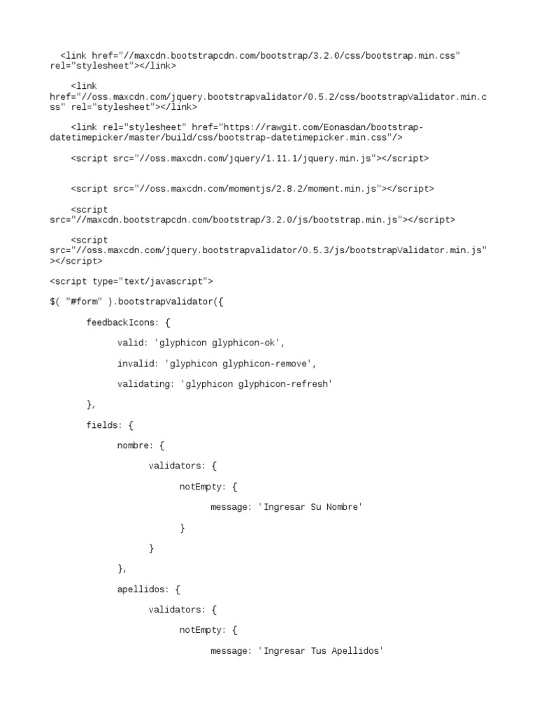 Bootstrap Validator | PDF | Diseño web adaptable | Software