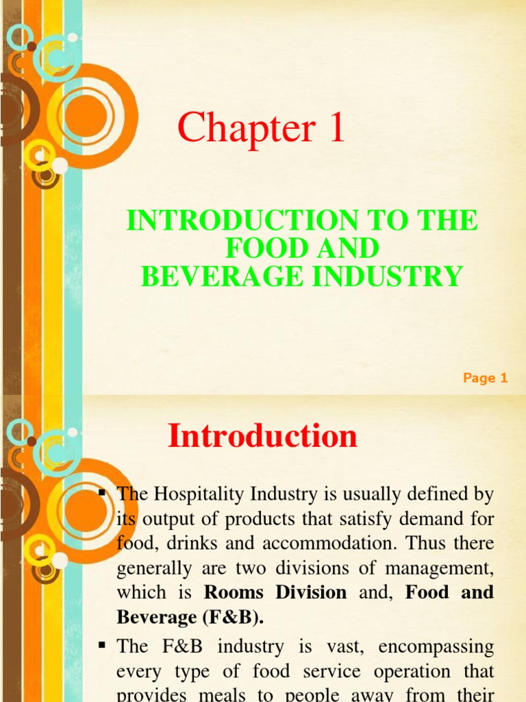 Chapter 1 - Introduction to the Food and Beverage Industry.ppt | Waiting Staff | Restaurants