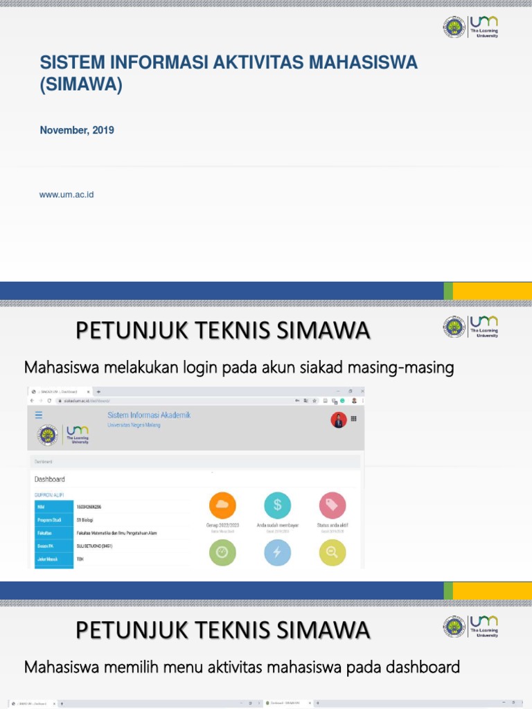 Panduan Penggunaan SIMAWA UM Jambi | PDF