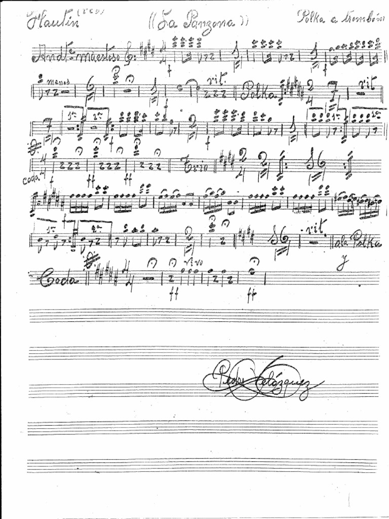 La Panzona - Polka para Trombon PDF | PDF