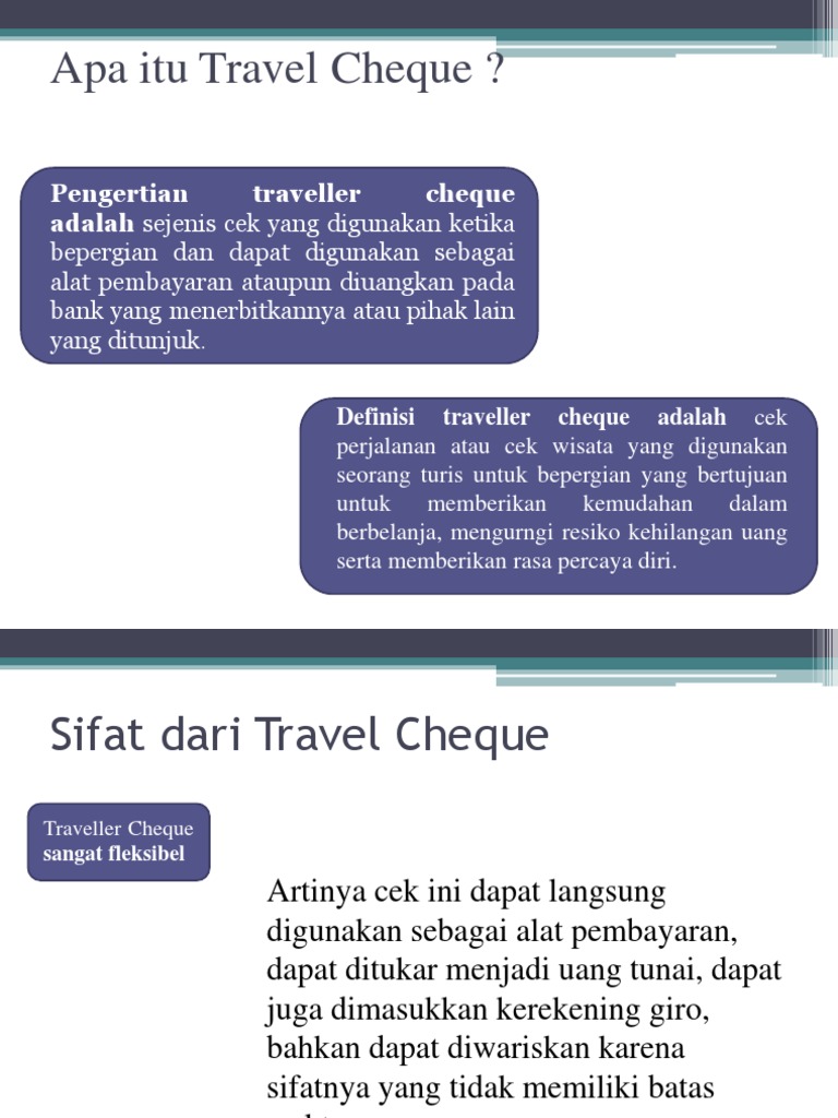 Apa Itu Travel Cheque | PDF