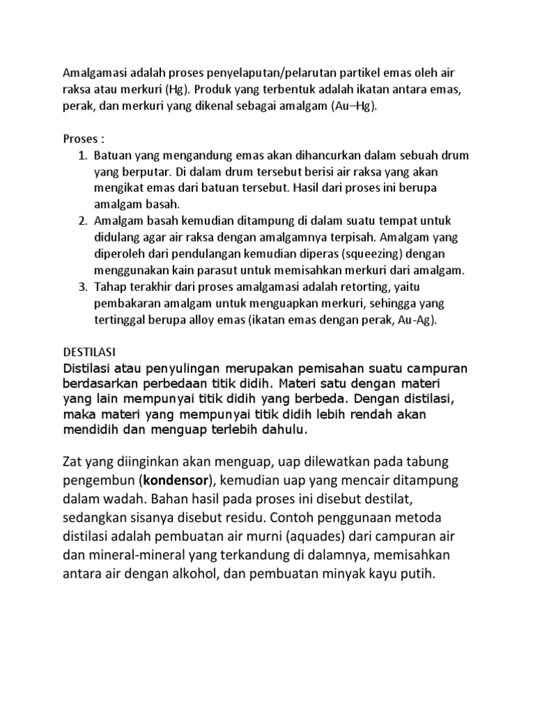 Amalgamasi Adalah Proses Penyelaputan | PDF