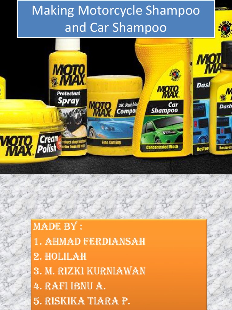 Making Motorcycle and Car Shampoo | PDF | Sodium Hydroxide | Shampoo