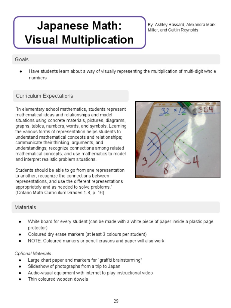 Visual Multiplication in Japanese Math | PDF | Teaching Mathematics ...