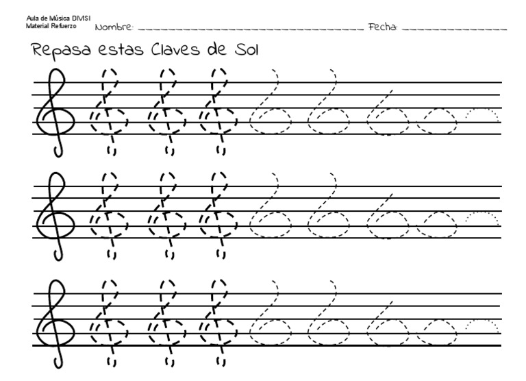 Repasar Claves de Sol 01 PDF | PDF