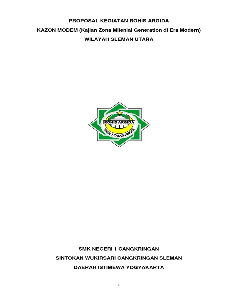 PROPOSAL KEGIATAN ROHIS ARGIDA - Docx Kazon Modem | PDF