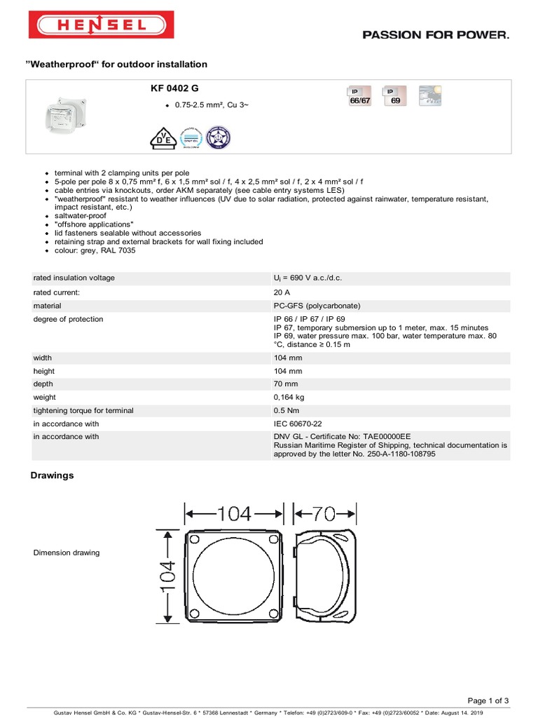 Hensel Electric PDF | PDF | Manufactured Goods | Building Engineering