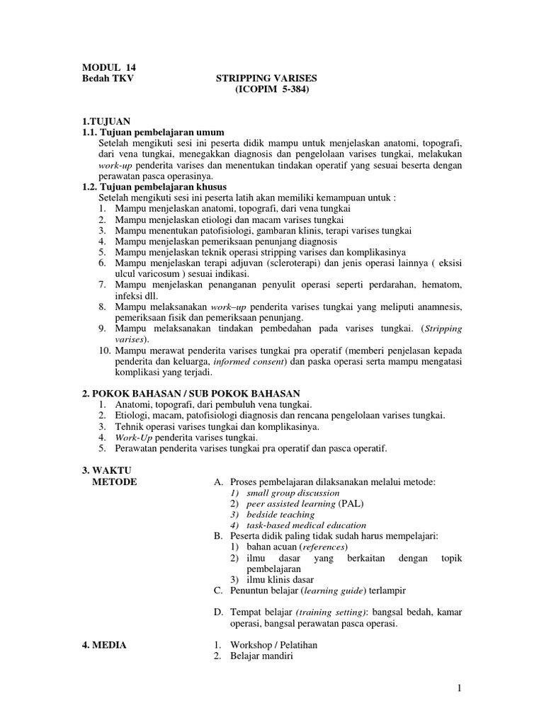 TKV Modul 14 STRIPPING VARISES | PDF