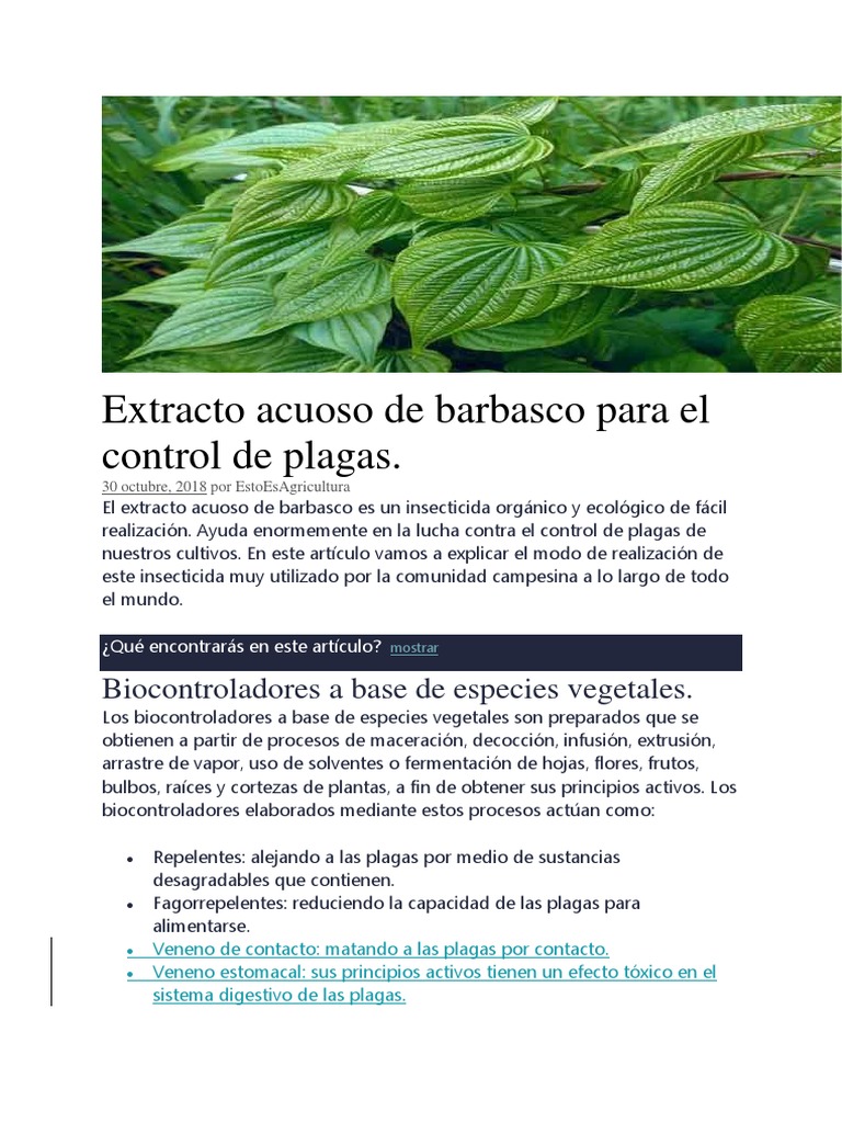 Barbasco | PDF | Insectos | Plaga (organismo)