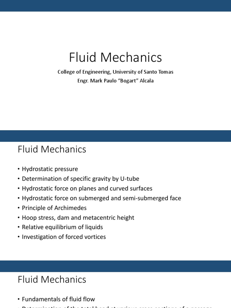 Fluid Mechanics Fundamentals | PDF | Pressure | Fluid Mechanics