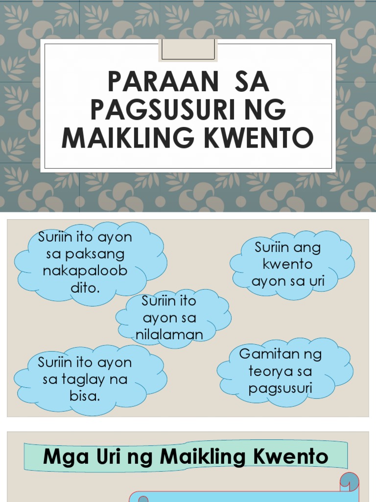 Paraan Sa Pagsusuri NG Maikling Kwento | PDF