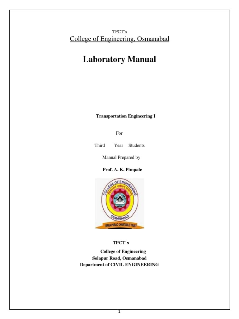 Transportation Engineering LAB MANUAL | PDF | Asphalt | Viscosity