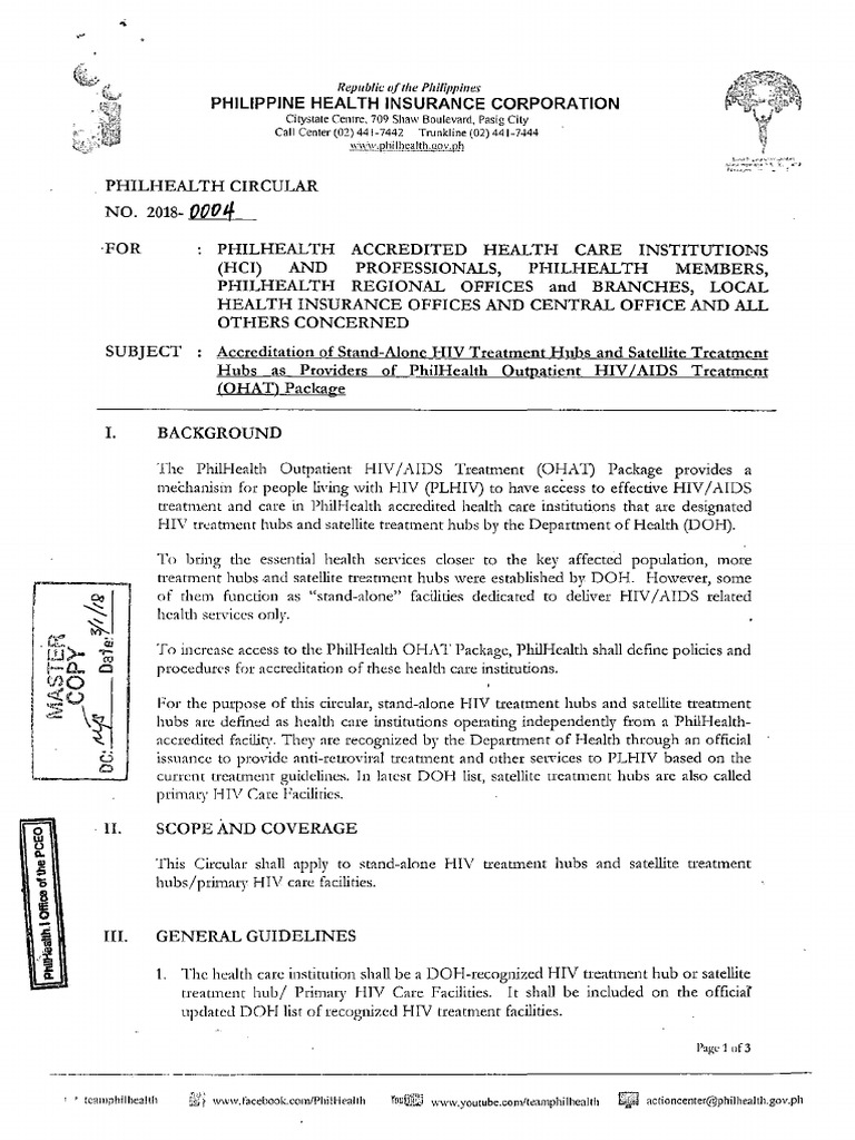PH Circular No. 2018-0004 Accreditation As Providers of OHAT Package ...