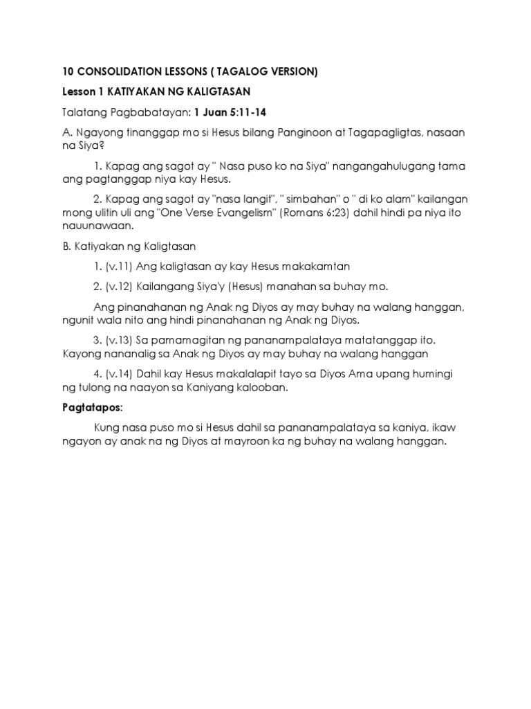 10 Consolidation Lessons PDF | PDF