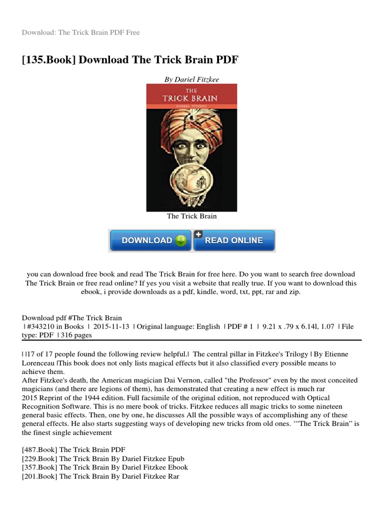 The Trick Brain by Dariel Fitzkee PDF | PDF | Self-Improvement