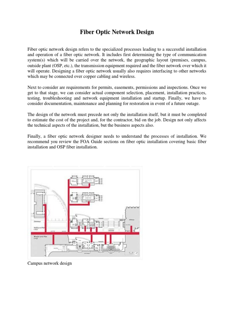 Fiber Optic Network Design | PDF | Optical Fiber | Computer Network