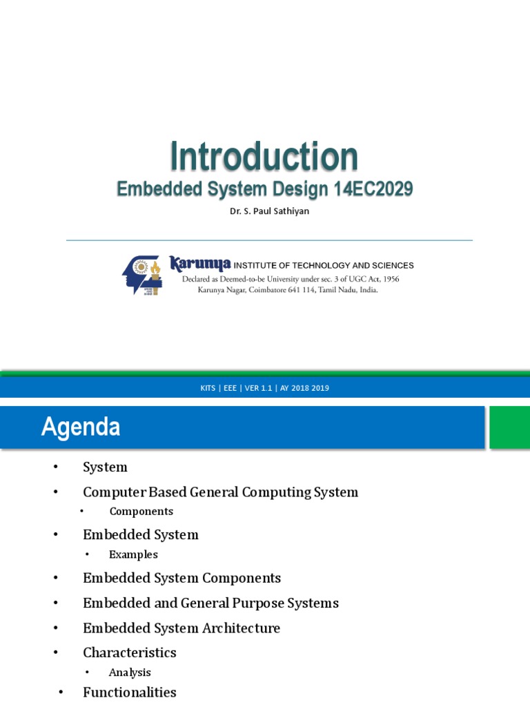 01 Introduction Embedded System Design | PDF | Embedded System | Random ...
