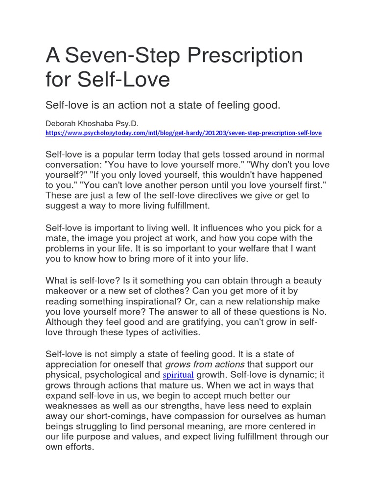 Self Love | PDF | Metaphysics Of Mind | Psychological Concepts