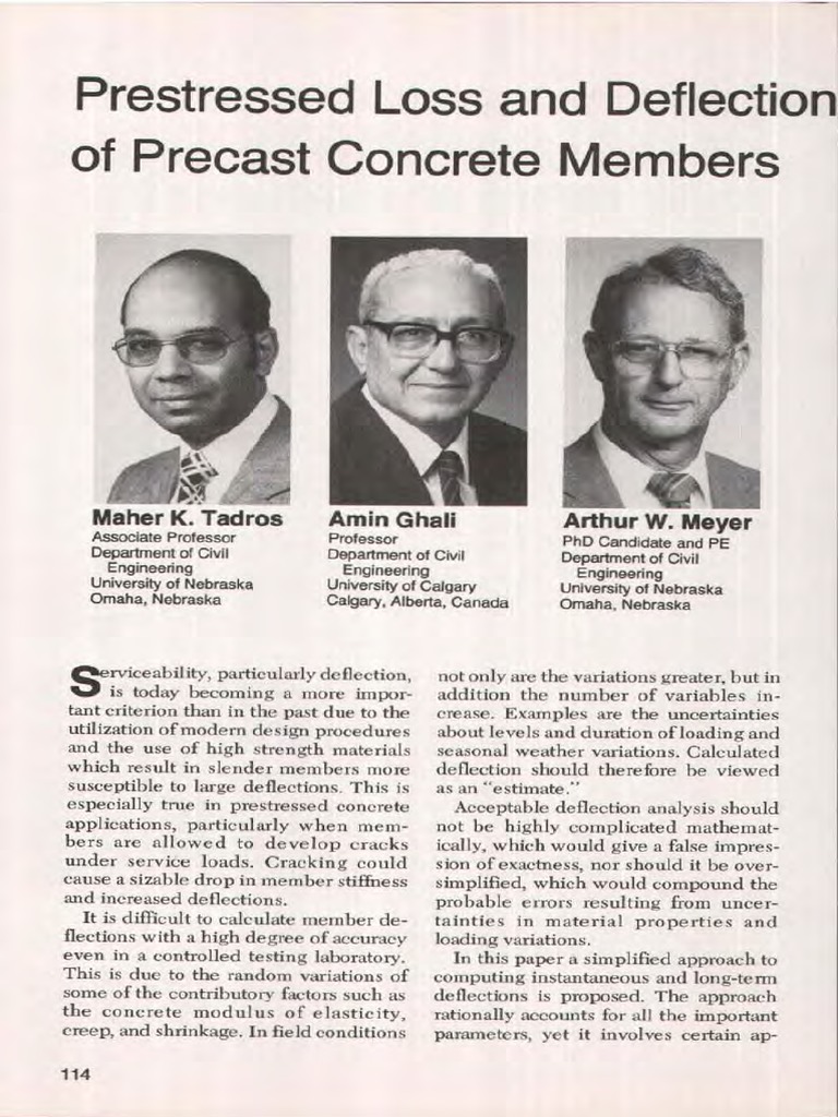 Deflection of Precast Concrete Members PDF | PDF | Bending | Creep ...