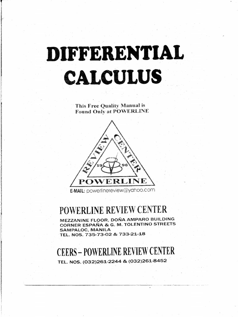 Differential Calculus PDF | PDF | Maxima And Minima | Derivative
