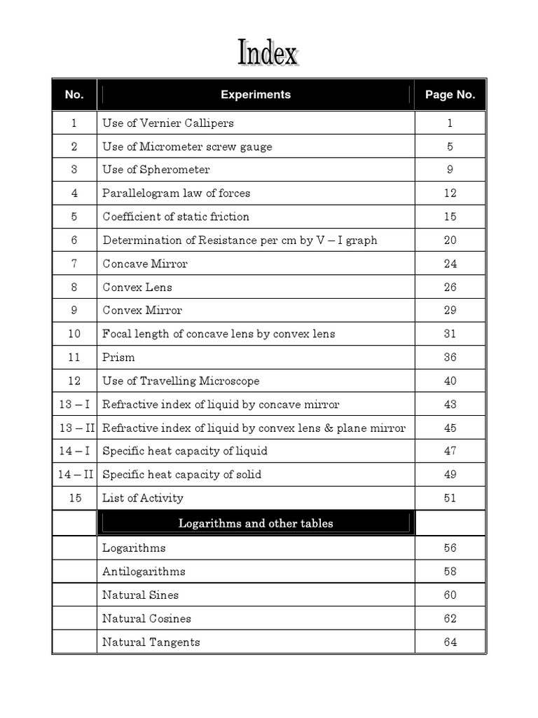 11th Science Physics Practical Handbook Maharashtra Board | PDF ...