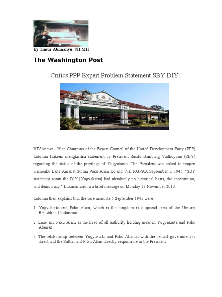 Critics PPP Expert Problem Statement SBY DIY | PDF | Government ...