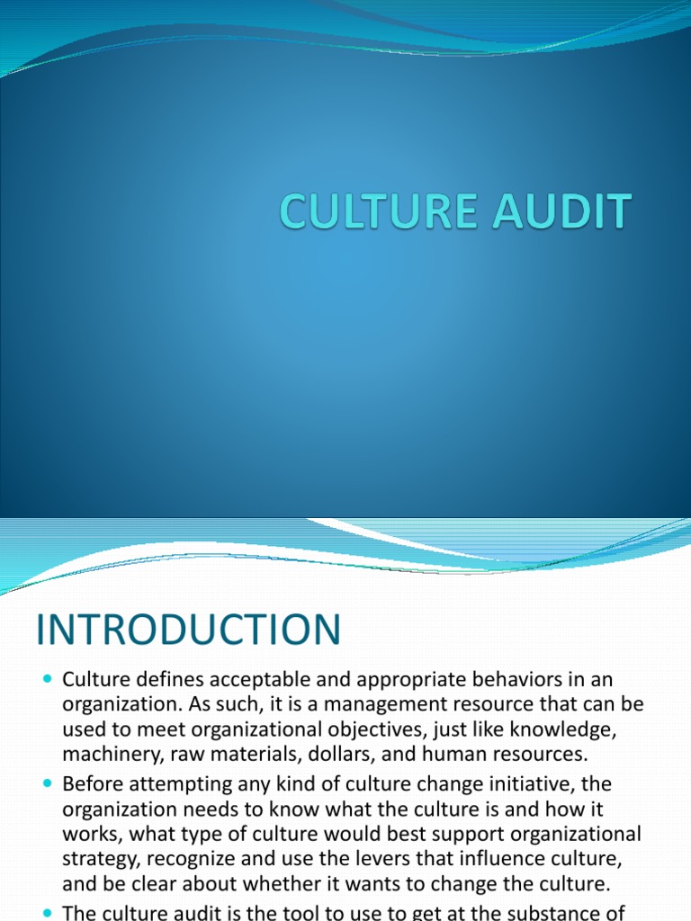 Culture Audit | PDF | Value (Ethics) | Leadership