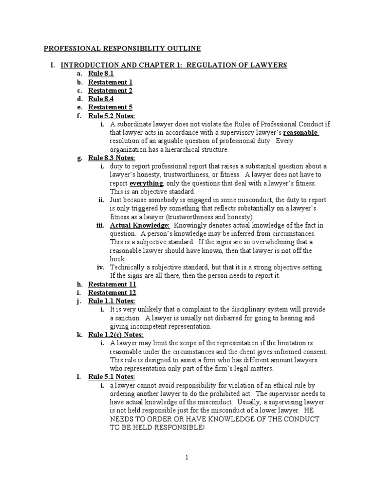 Lawyer Professional Responsibility Guide | PDF | Attorney–Client ...