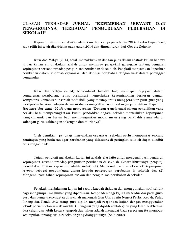 Ulasan Kritikal Jurnal | PDF