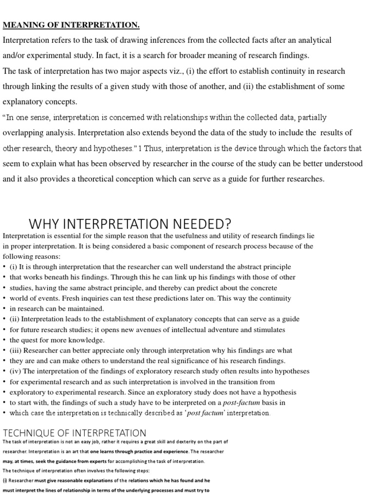 Importance of Interpretation in Research | PDF | Justification | Statistics