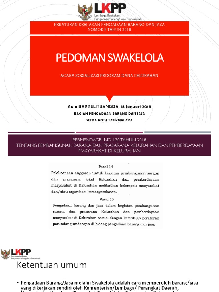 Pedoman Swakelola | PDF
