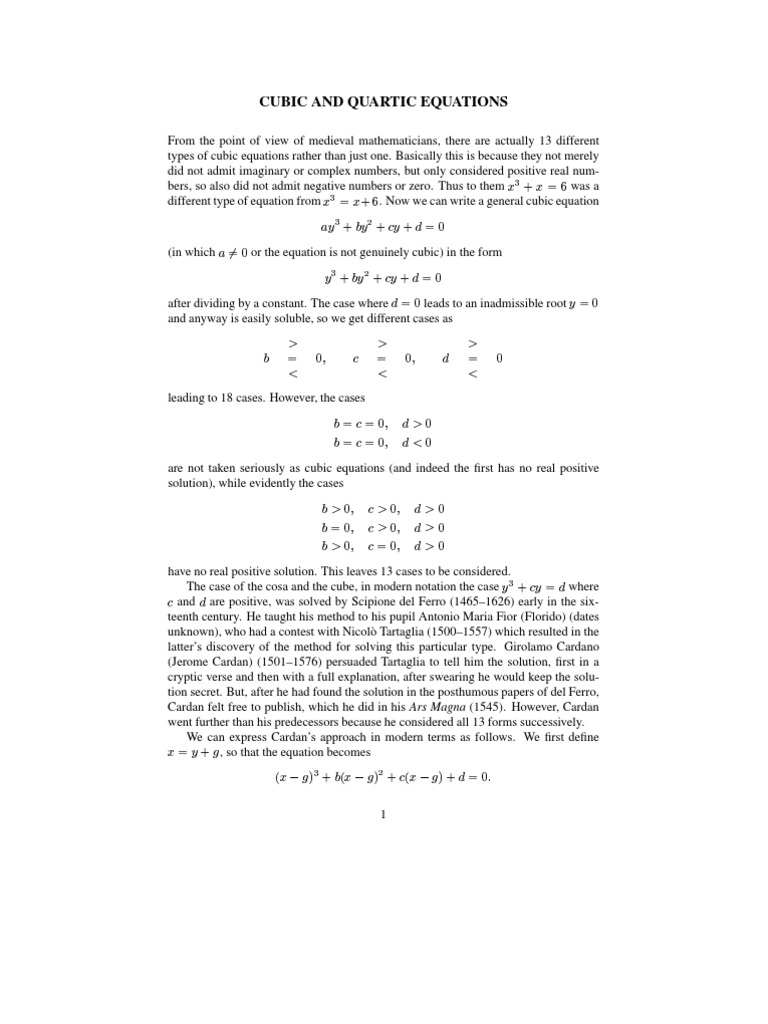 Cubic | PDF | Quadratic Equation | Equations
