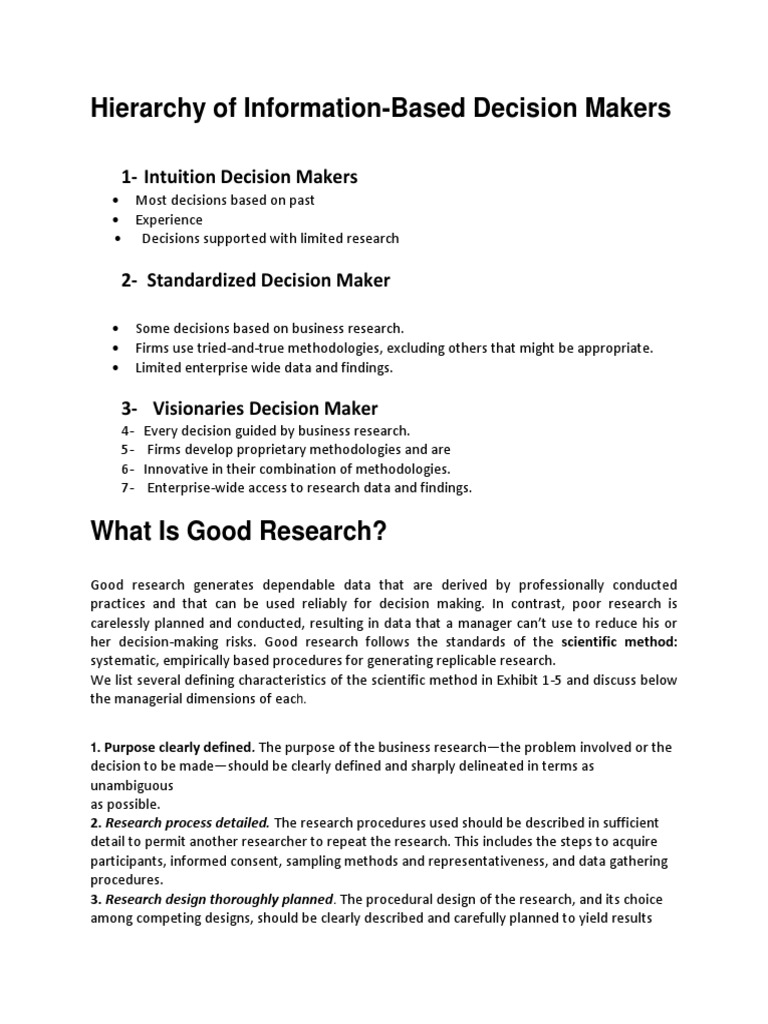 Hierarchy of Information | PDF | Integrity | Decision Making