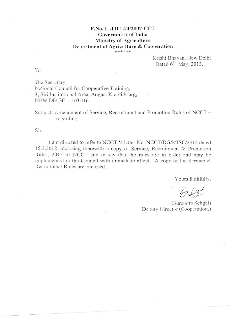 Recruitment Rules of NCCT | PDF