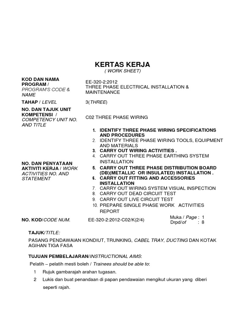 KK1 - Sistem Pendawaian | PDF