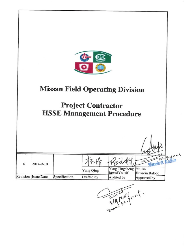 HSSE Management Procedure Overview | PDF | Occupational Safety And ...