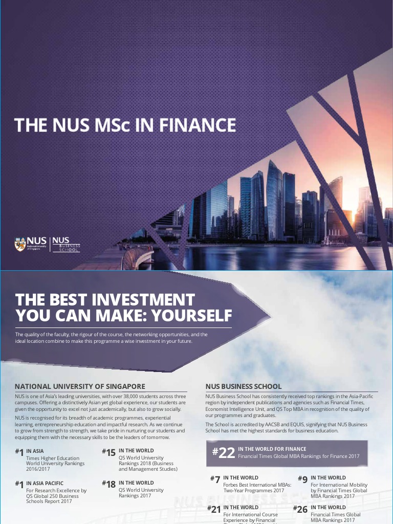 NUS MSC Finance Leaflet | PDF | Master Of Business Administration ...