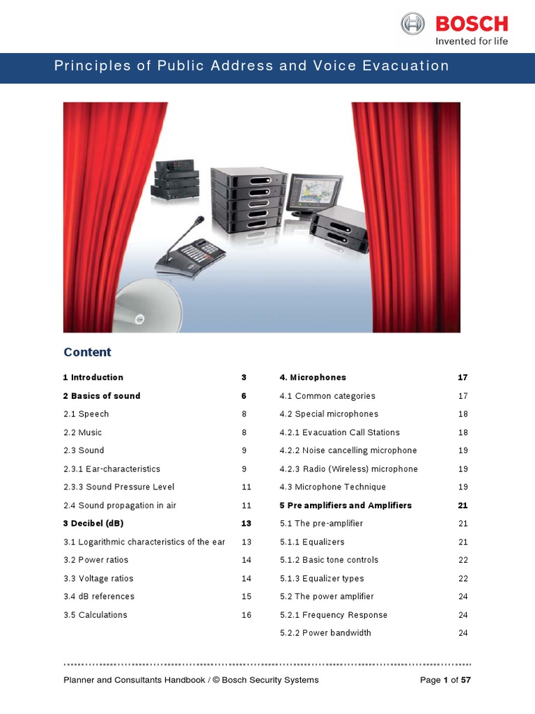 Public Address System Design Guide | PDF | Microphone | Decibel