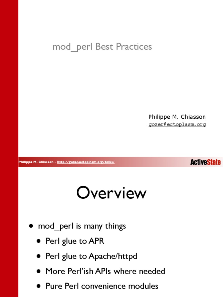 Mod Perl 2.0 Best Practices | PDF | Apache Http Server | Perl