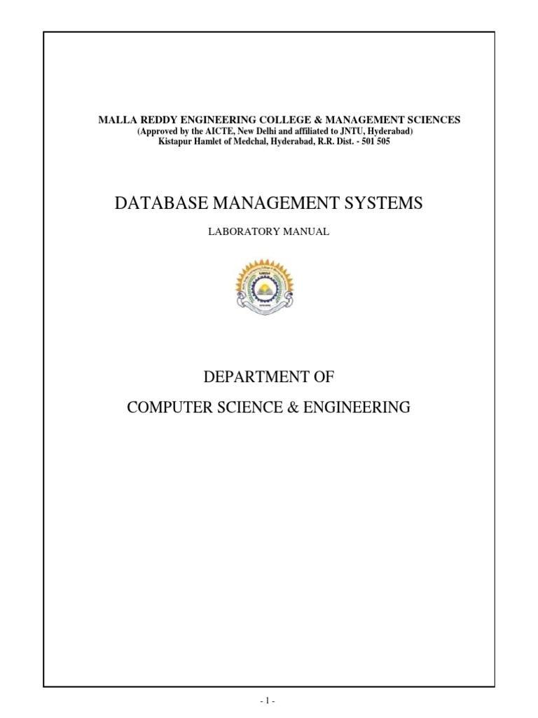 DBMS Lab Manual3 | PDF | Relational Database | Databases