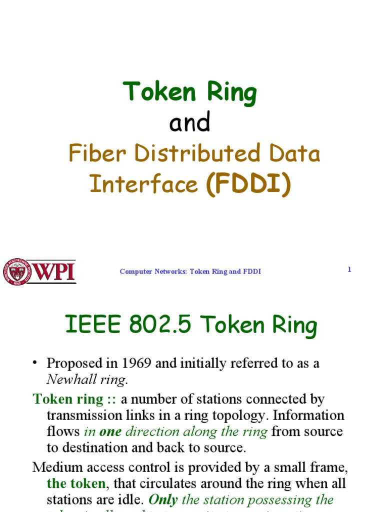 Token Ring Fiber Distributed Data Interface Pdf Computer Network Network Topology