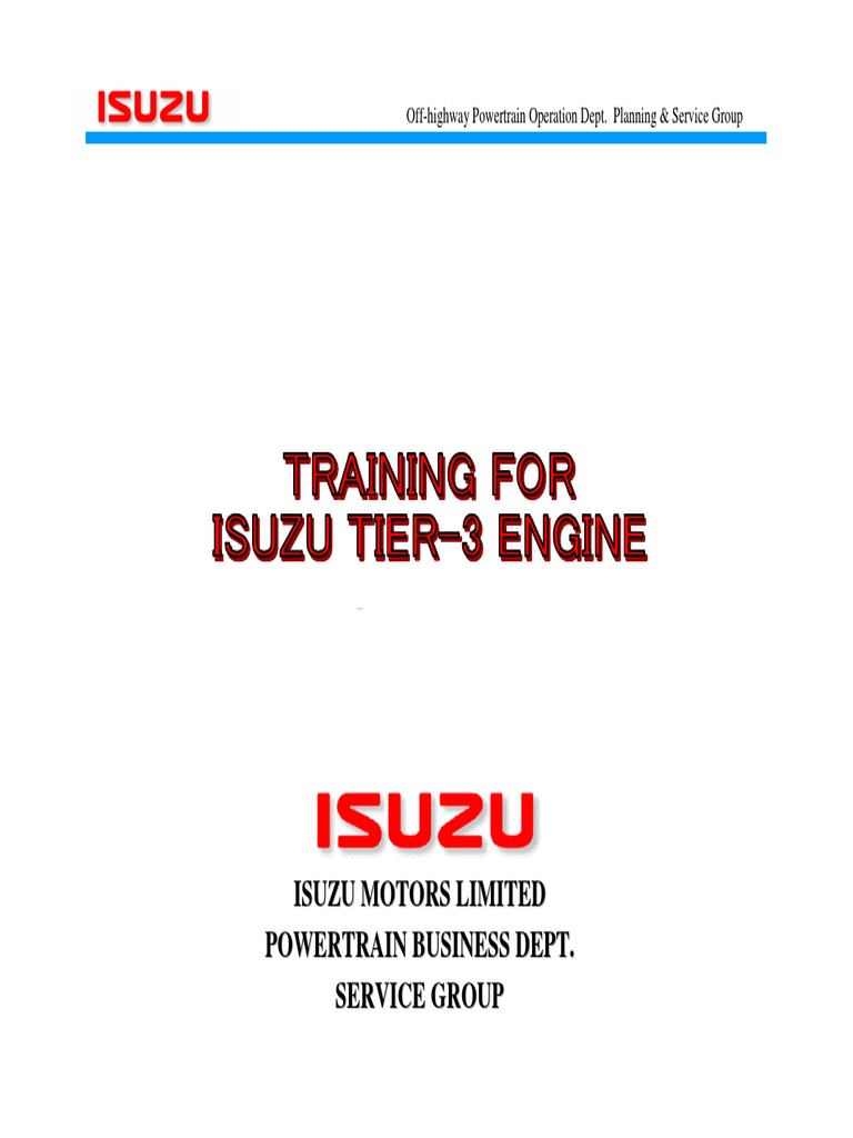 Training Engine Isuzu PDF | PDF | Fuel Injection | Emission Standard