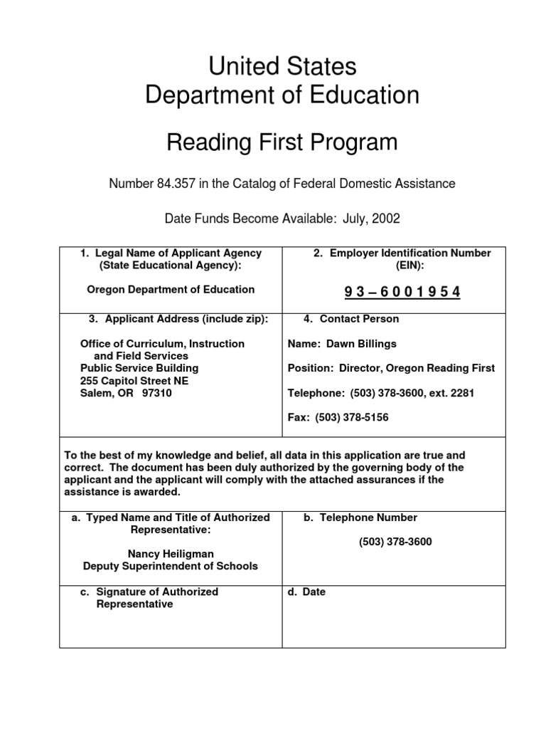 United States Department of Education: Reading First Program | PDF ...
