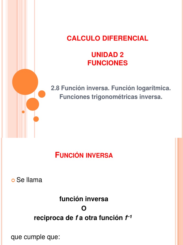 28 Funcion Inversa Logaritmica y Trigonometrica Inversa | PDF ...