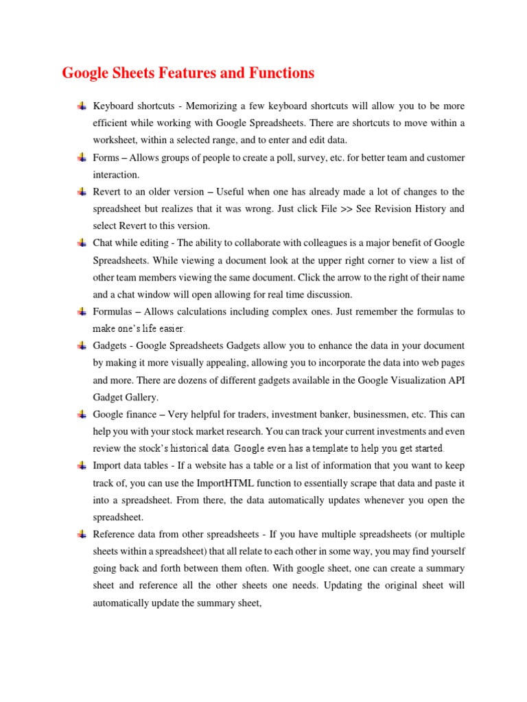 Google Sheets Functions | PDF | Spreadsheet | Computing
